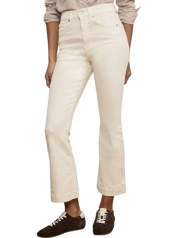 Veronica Beard Carson High Waist Flare Ankle Jeans - Ecru