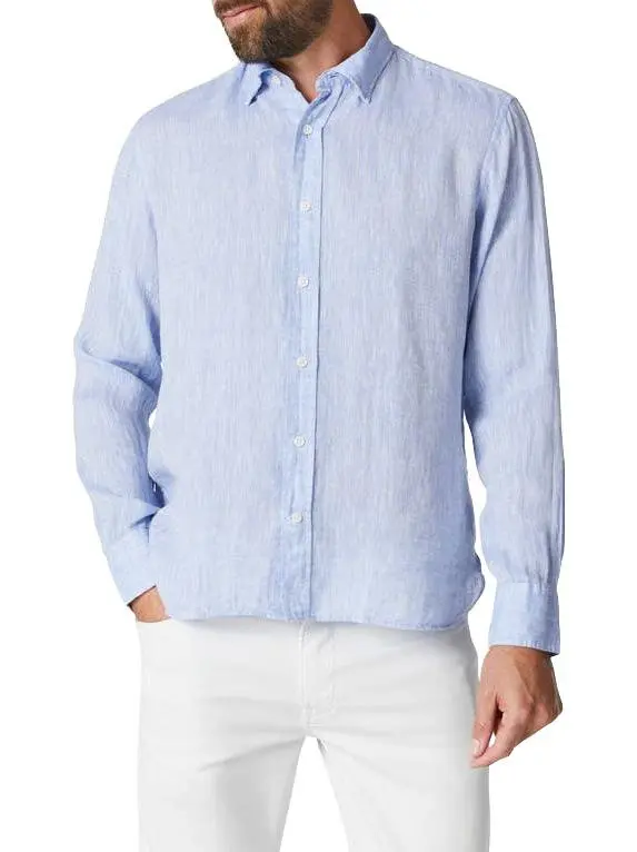 34 Heritage Solid Linen Chambray Button-up Shirt - Hawaiian Ocean