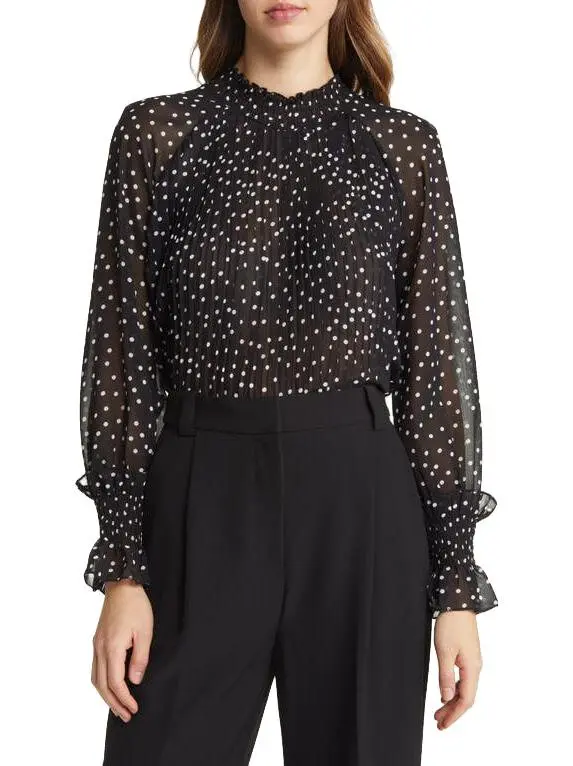 NIKKI LUND Jenna Pleated Blouse - Black