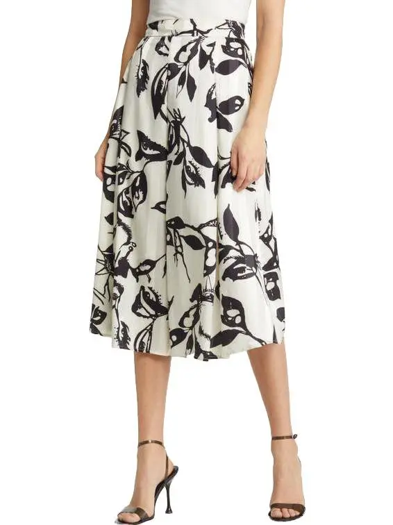 NIKKI LUND Ryan Floral Midi Skirt - White