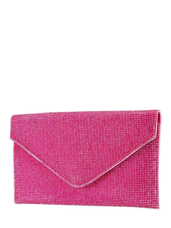 Nina Crystal Embellished Envelope Clutch - Ultra Pink