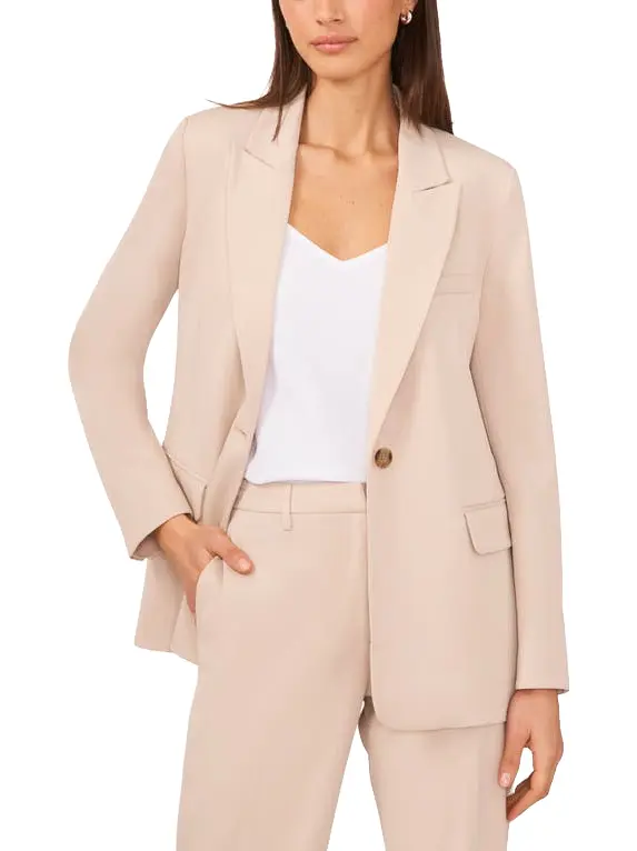 Halogen Single Button Relaxed Blazer - Oxford Tan