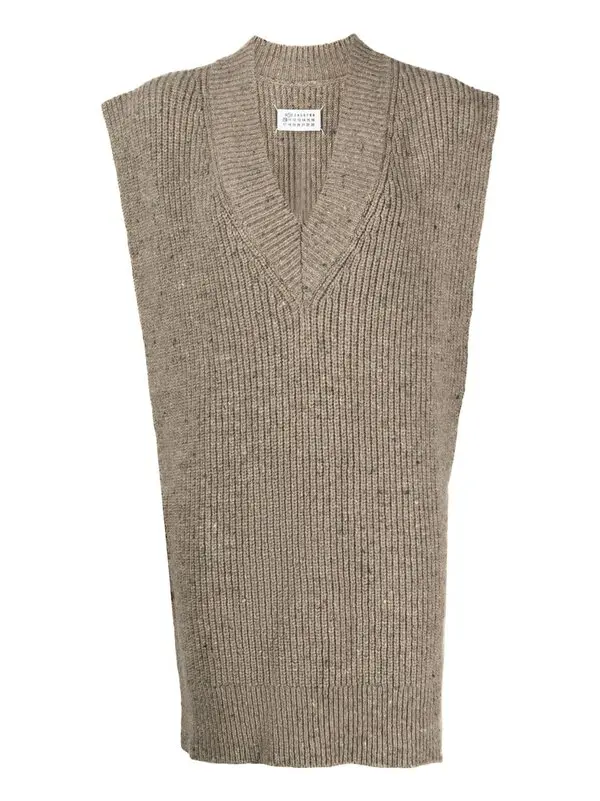 MAISON MARGIELA Intarsia Knit Vest - Brown
