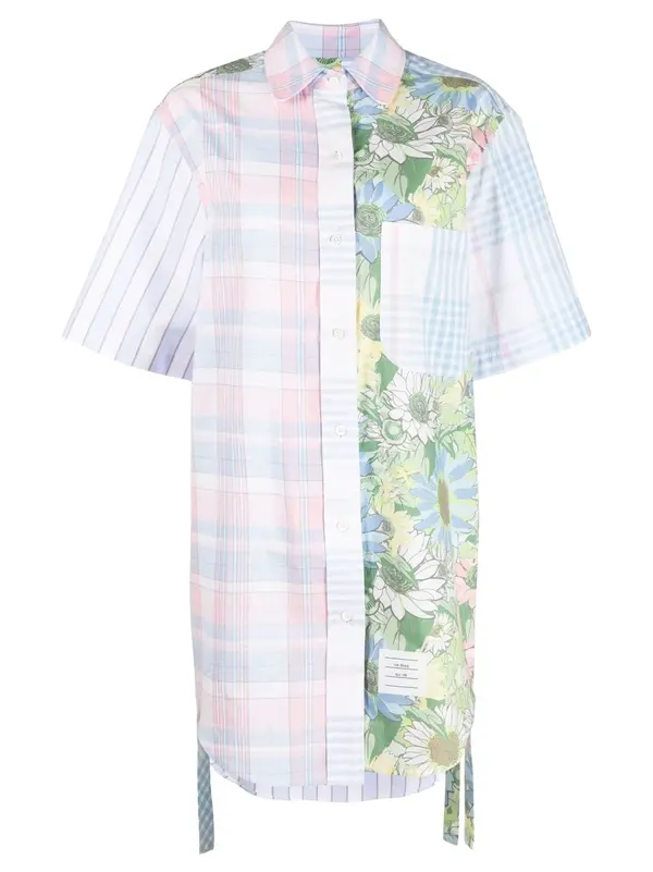 Thom Browne Floral-print Shirtdress - Pink
