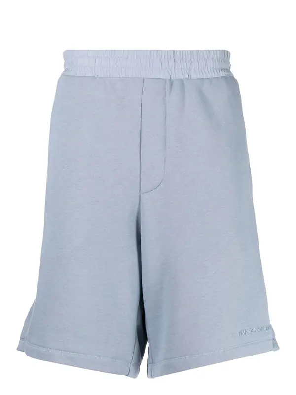 Emporio Armani Elasticated-waist Bermuda Shorts - Blue
