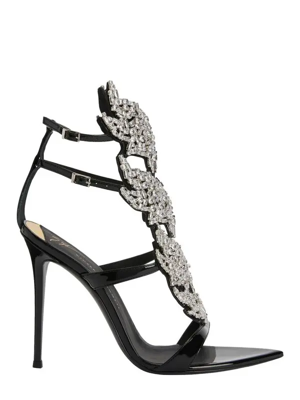 GIUSEPPE ZANOTTI Intriigo Flame Crystal 105mm Sandals - Black