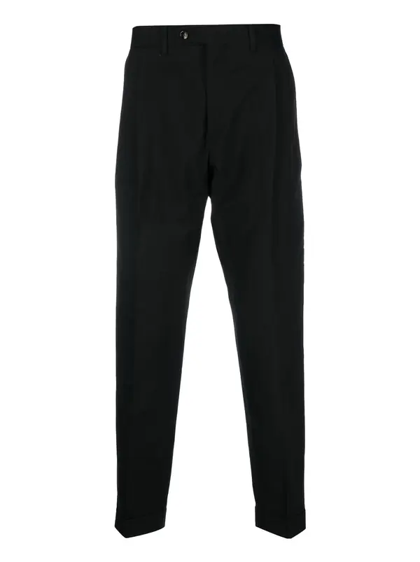 DELL'OGLIO Robert Tapered-leg Trousers - Black