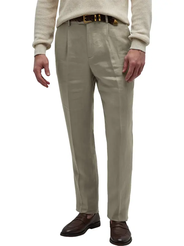 Brunello Cucinelli Linen Pants - Sage Green