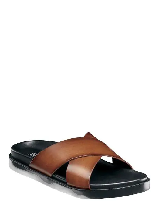 STACY ADAMS Montel Slide Sandal - Cognac