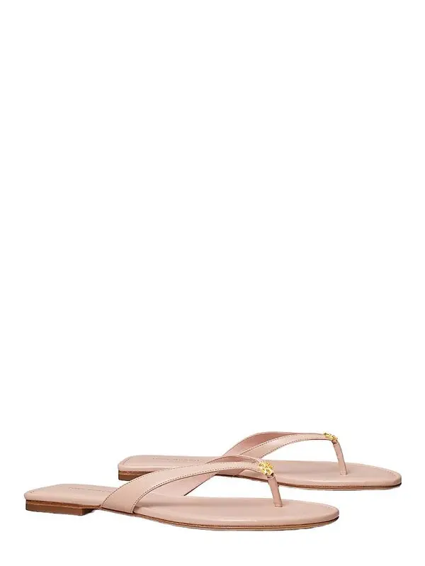 Tory Burch Capri Leather Flip Flop Sandals - Shell Pink