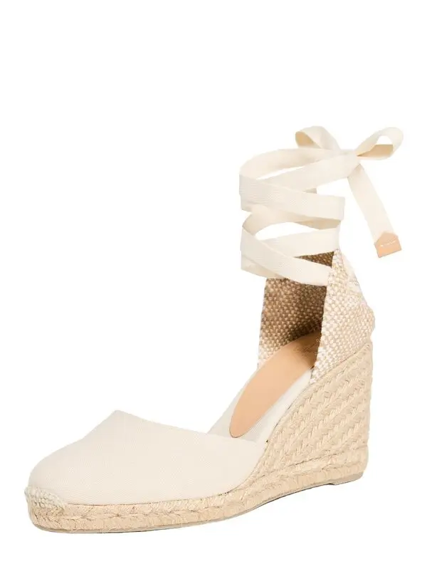 CastaÑer Carina Canvas Espadrille Wedge - White