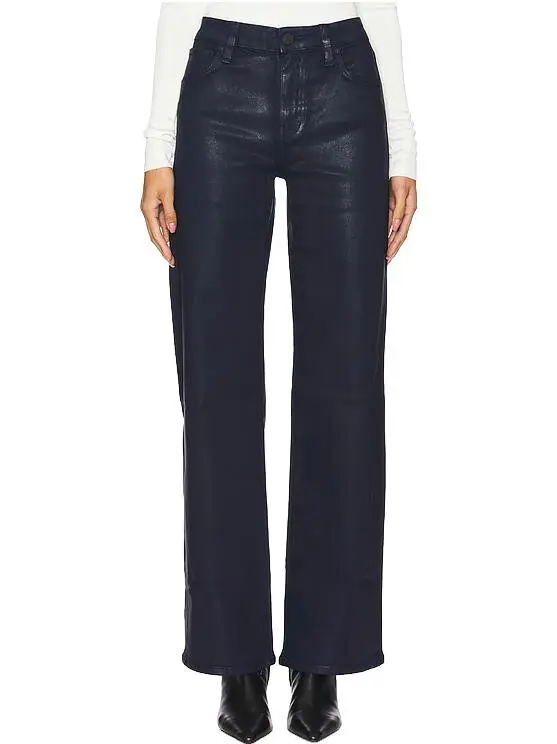 Hudson Jeans Rosie High-rise Wide Leg Jeans - Mood Indigo Coated