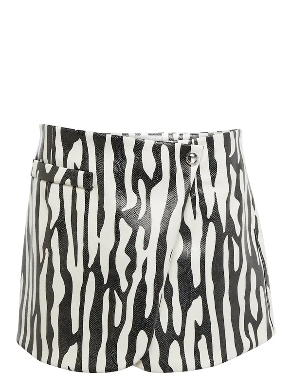 Coperni Zebra-print Wrap Mini Skirt - Black