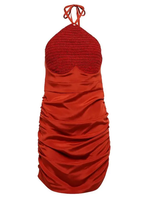 THE MANNEI Alcala Ruched Minidress - Red