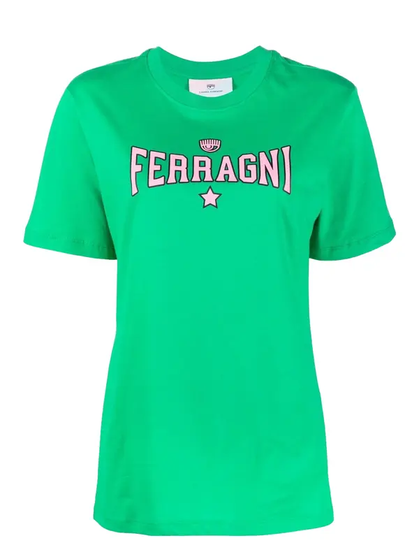 CHIARA FERRAGNI Logo-print T-shirt - Green
