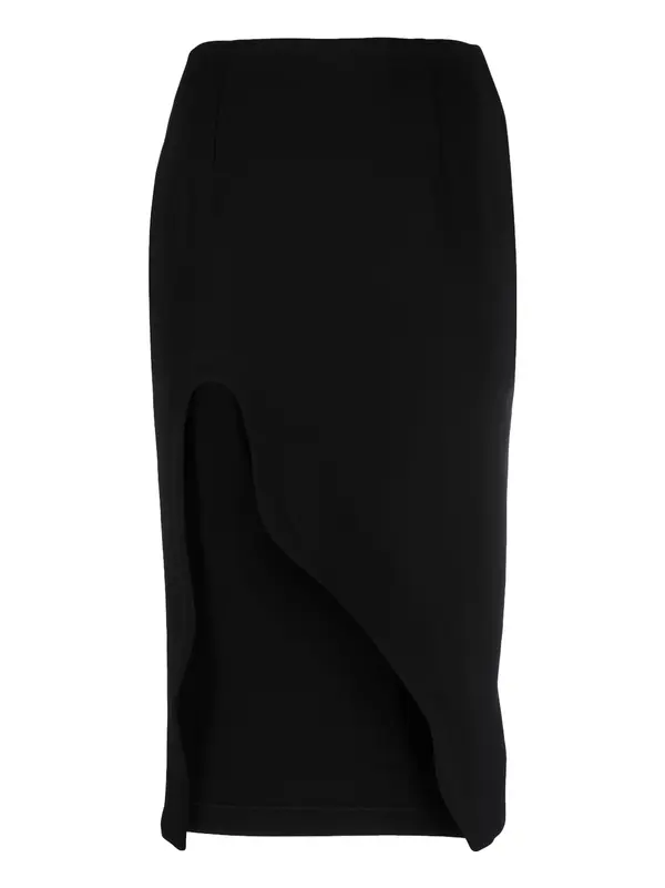 Off-White Asymmetric Midi Skirt - Black