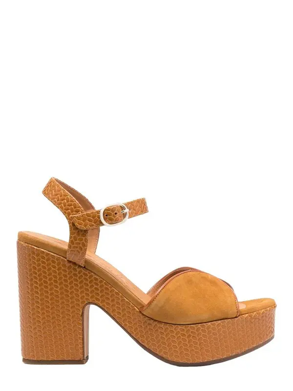 Chie Mihara Open-toe Leather Platform Sandals - Brown