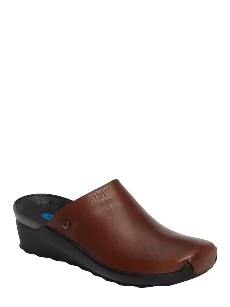 WOLKY Go Wedge Clog - Cognac Leather