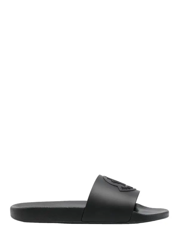 Moncler Logo-embossed Slides - Black