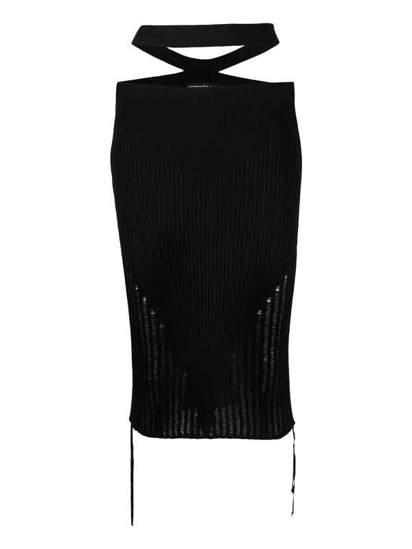 ANDREĀDAMO Ribbed-knit Pencil Skirt - Black