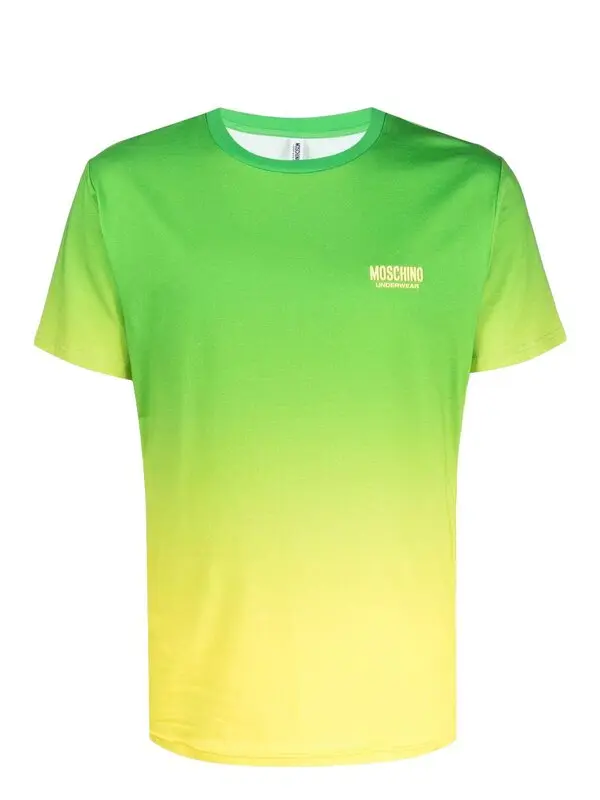 Moschino Raised-logo Ombré Cotton T-shirt - Green