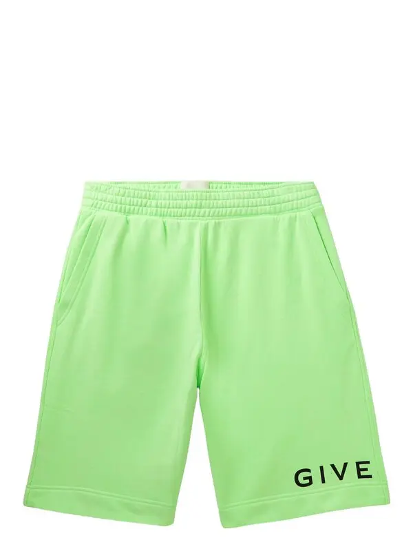 Givenchy Wide-leg Logo-print Cotton-jersey Shorts - Green