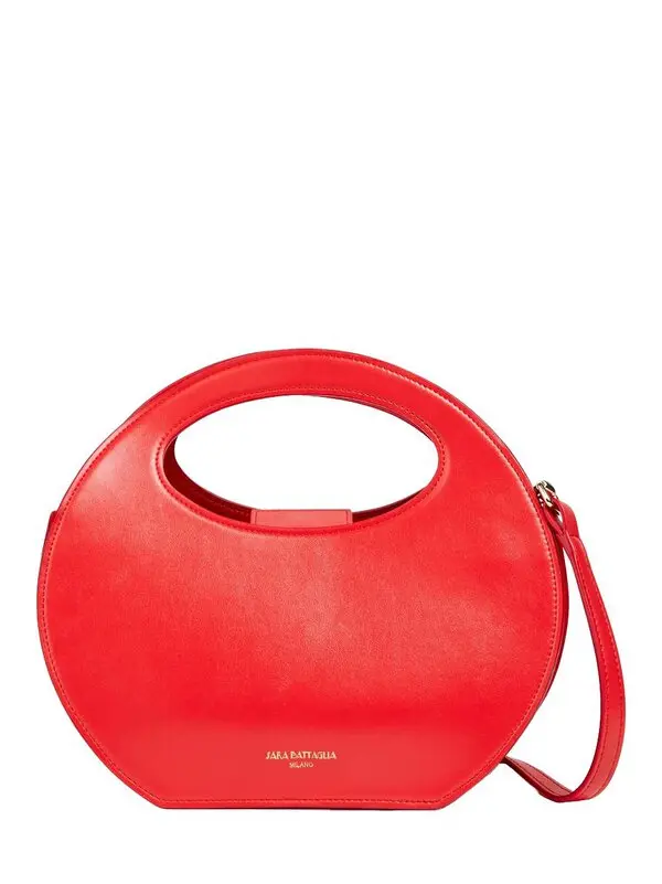 Sara Battaglia Circle Faux Leather Shoulder Bag - Tomato Red