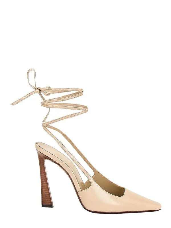 Saint Laurent Tom Lace Up Pump - Trench