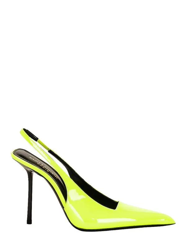 Saint Laurent Paloma Slingback Pump - Highlighter Yellow