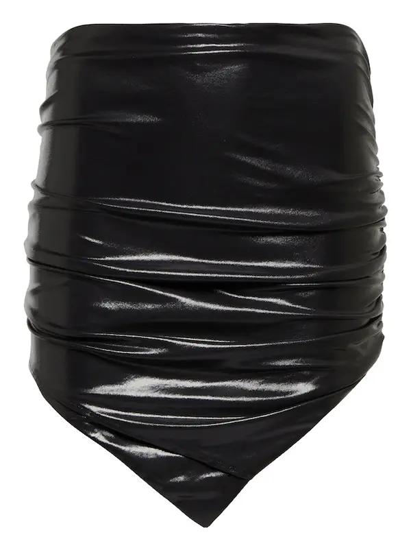 Attico Hatty Ruched Miniskirt - Black