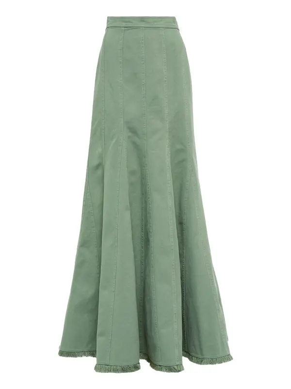 Max Mara Flared High-rise Maxi Skirt - Green