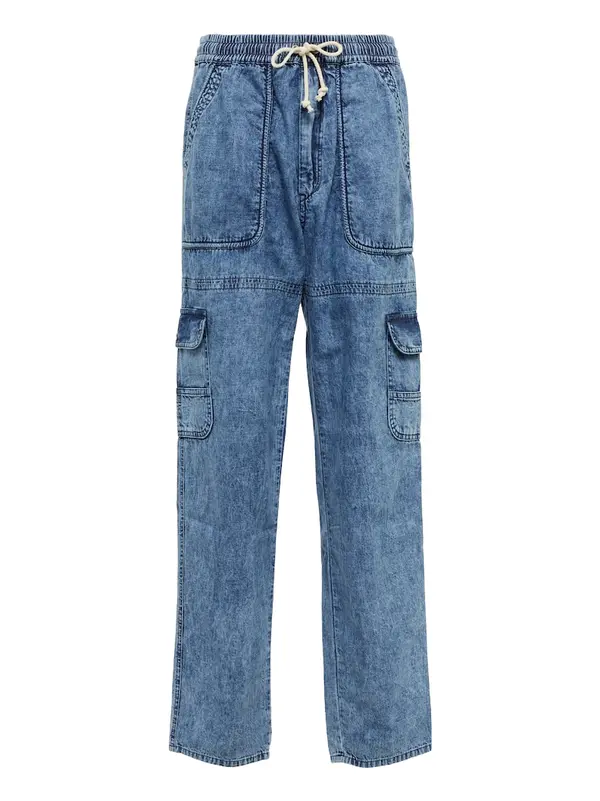 MARANT ETOILE Viamao Straight-leg Chambray Pants - Blue