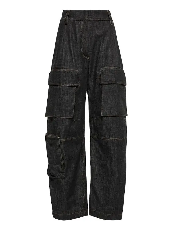 Brunello Cucinelli High-rise Cotton Cargo Pants - Black