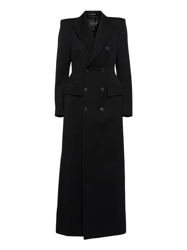 Balenciaga Structured Double-breasted Wool Coat - Black