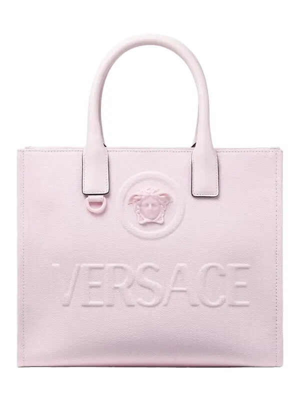 Versace La Medusa Small Canvas Tote - Pink