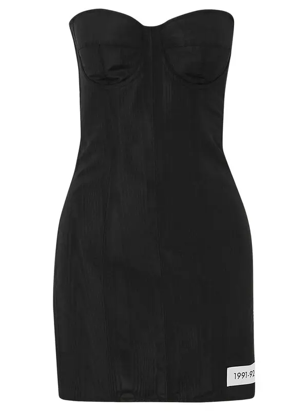 Dolce & Gabbana Strapless Stretch Silk-blend Twill Mini Dress - Black
