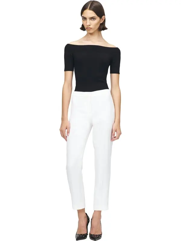 Alexander McQueen Leaf Crepe Cigarette Trousers - Light Ivory