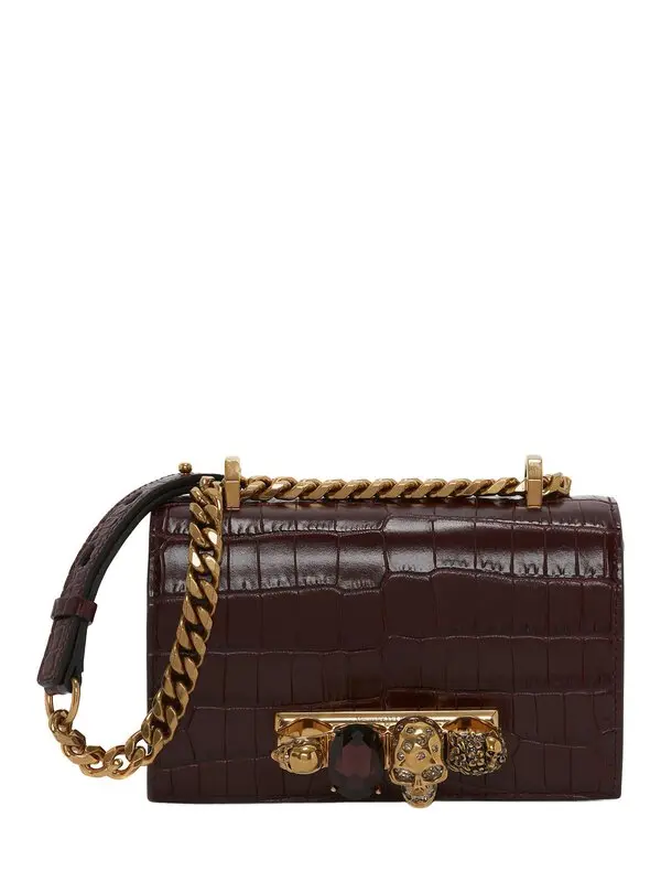 Alexander McQueen Mini Jewelled Satchel - Madder