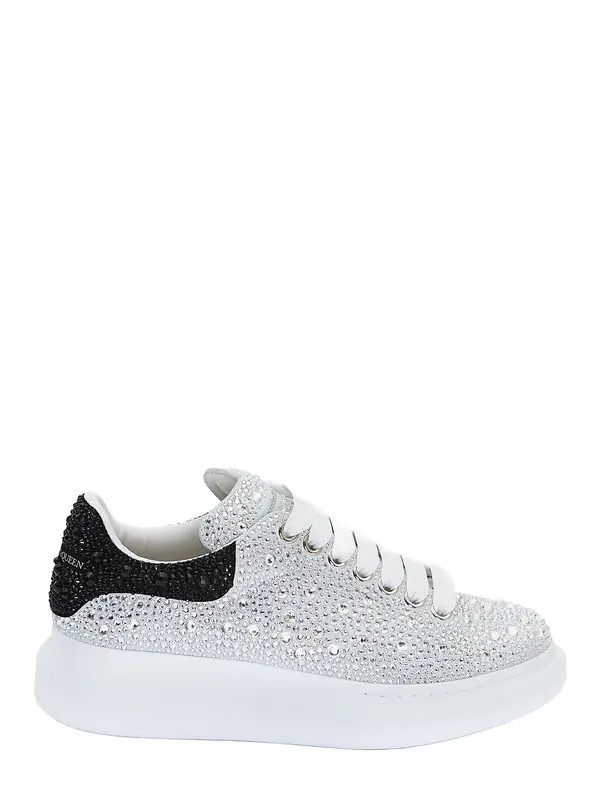 Alexander McQueen Crystal-embellished Oversized Sneakers - White/crystal