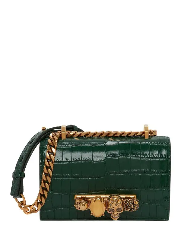 Alexander McQueen Mini Jewelled Satchel - Emerald