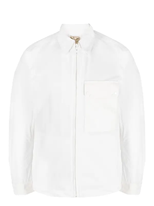 TEN C Pocket Zip-up Shirt Jacket - White