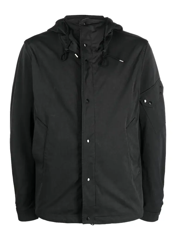 TEN C Cotton Hooded Jacket - Black