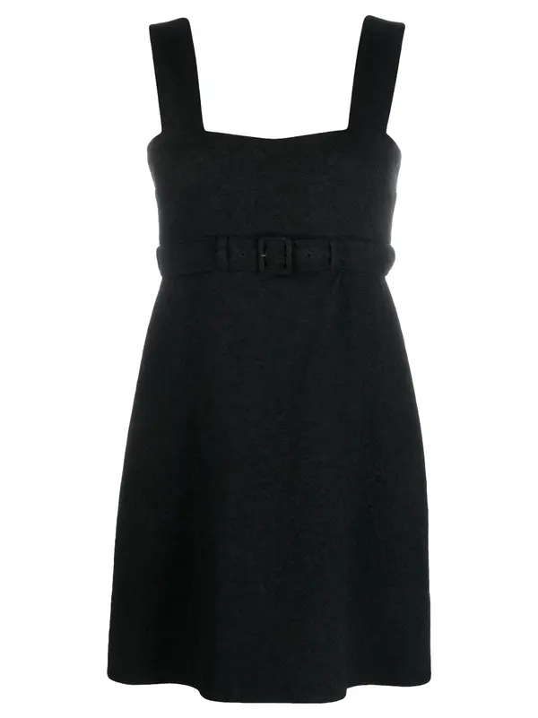 Patou Corsage Belted Mini Dress - Black