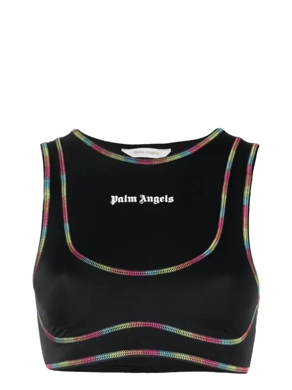 Palm Angels Rainbow Miami Sports Bra - Black
