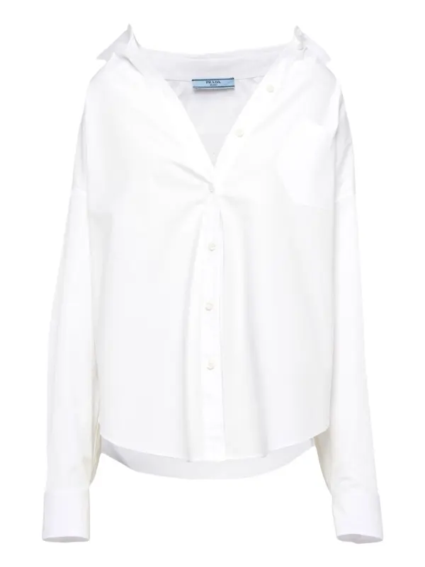 Prada - Prada Logo-Embroidered Poplin Shirt