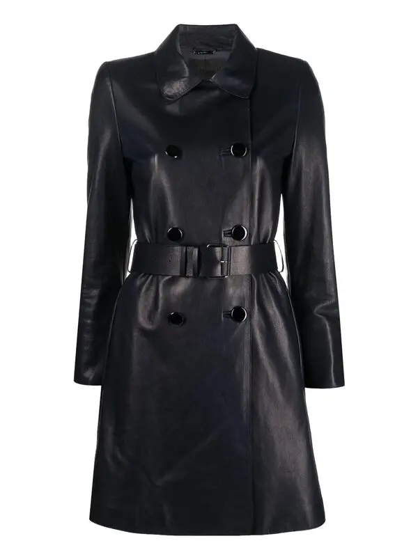 Giorgio Armani X 10 Corso Como Leather Trench Coat - Blue