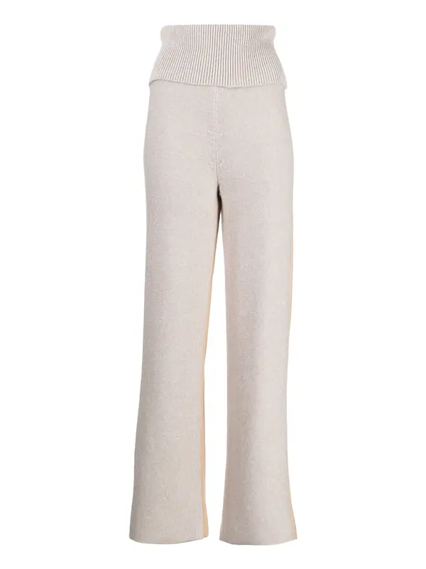 Off-White Diag Languid Two-tone Knit Trousers - Neutrals