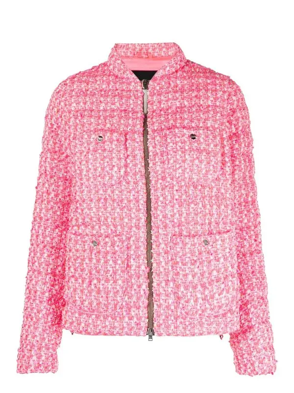 Herno Tweed Padded Jacket - Pink
