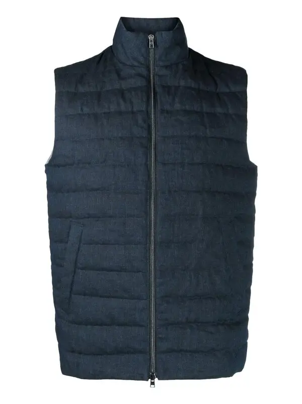 Herno Padded Zip-up Gilet - Blue