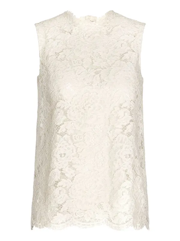 Dolce & Gabbana Floral-lace Top - White
